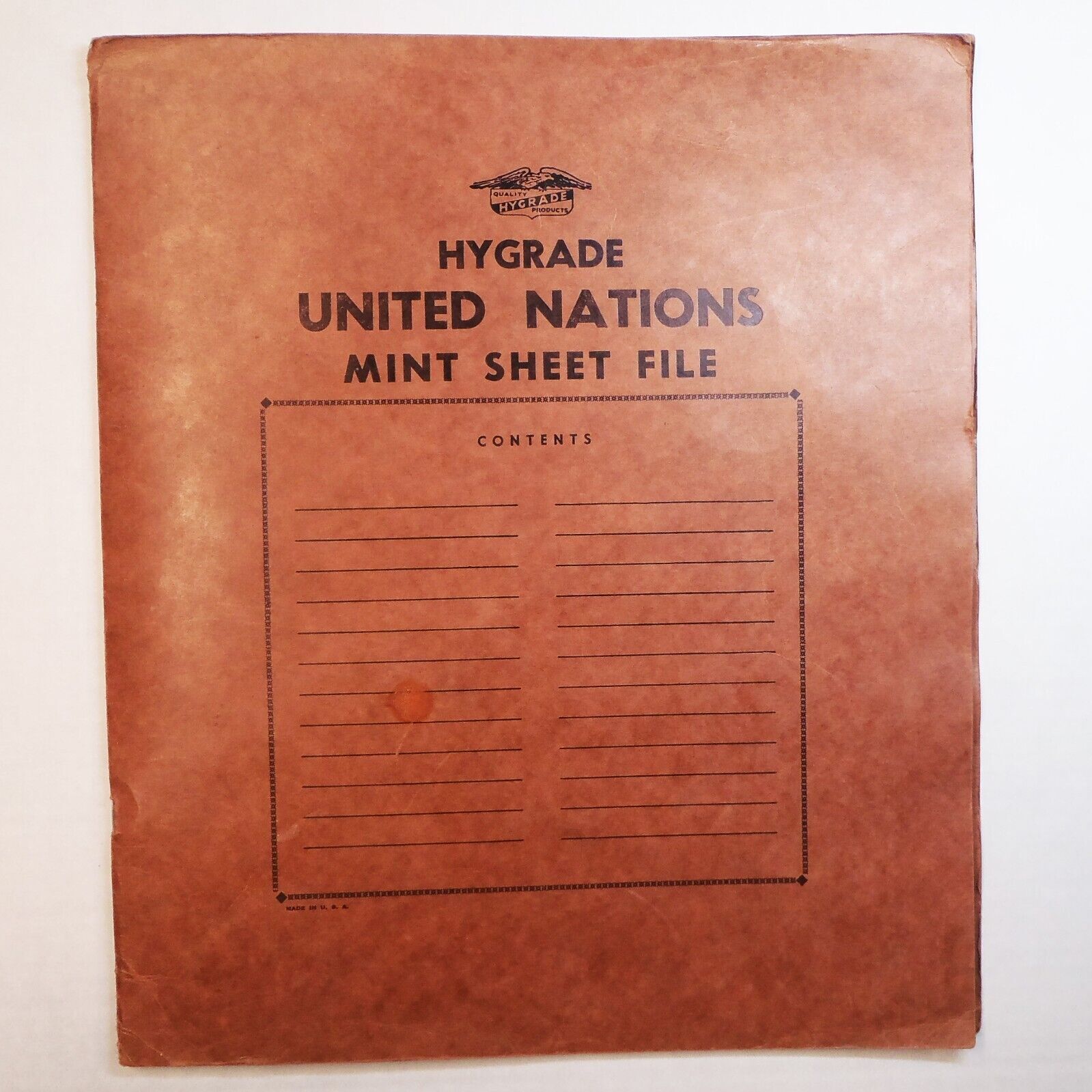 Vtg Hygrade Brown Mint Sheet File Fits 40 Full Postage Stamp Panes (20 ...