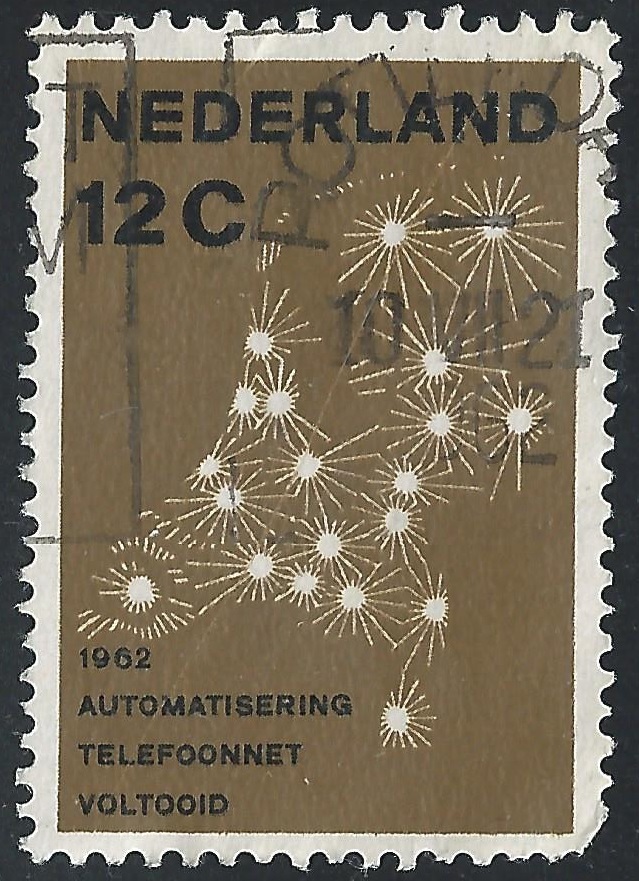 Netherlands #392 12c Map Showing Telephone Network ~ Used | Europe ...