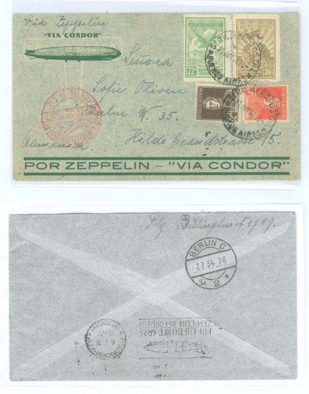 Argentina 342/345/C10/C13 1934 Buenos Aires via Condor airlines to Rio ...