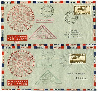 1st Air Tour of Tuscany - Two official aerograms | Europe - Italy ...