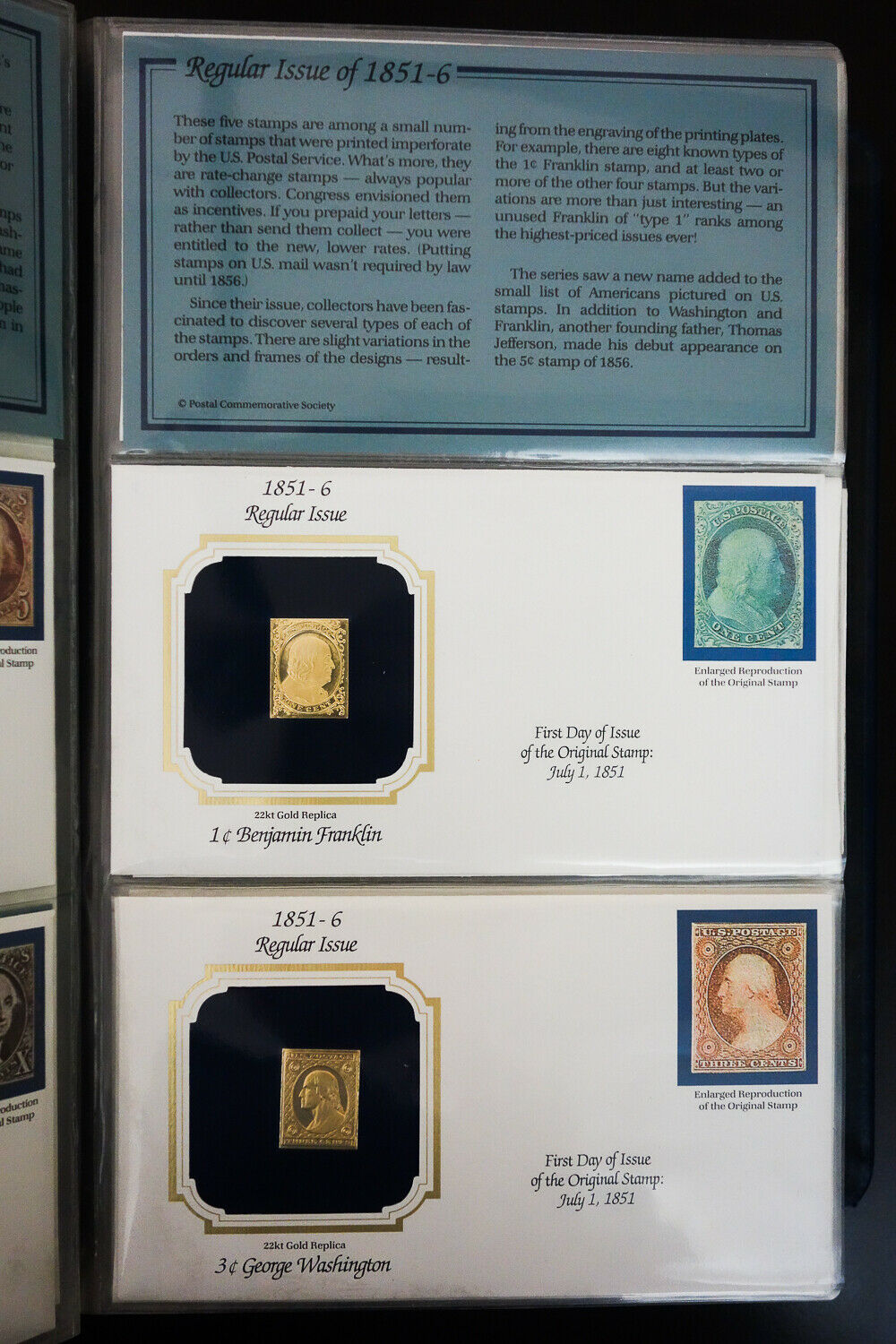 US Collection of 22kt Golden Stamp Replicas / HipStamp