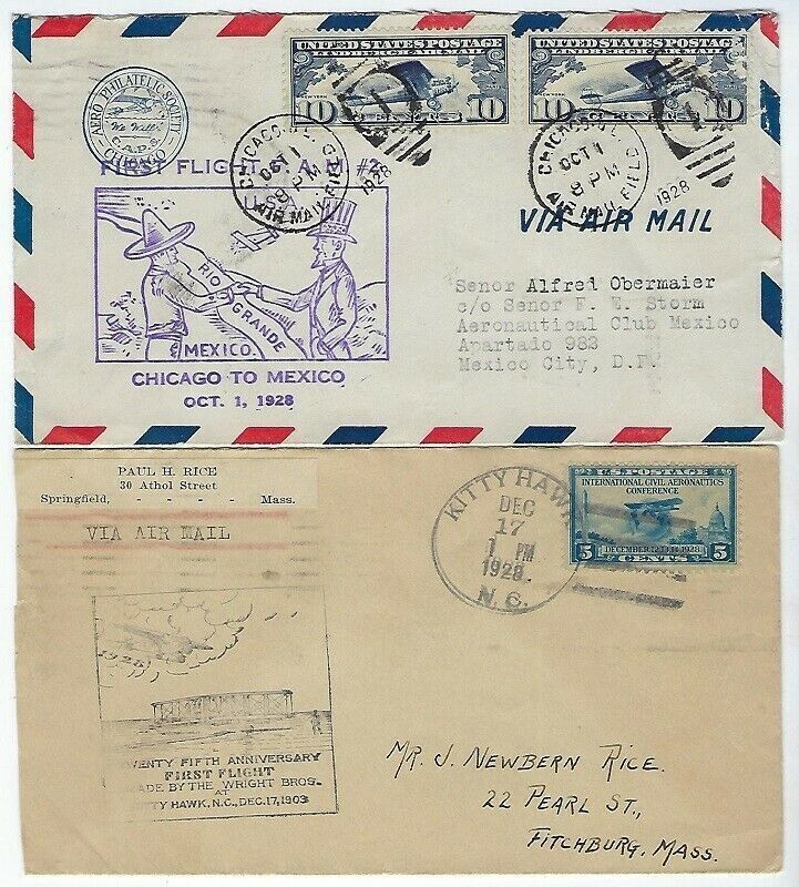 Group of 8 First Flight Covers From the 1920s Q140 | United States ...