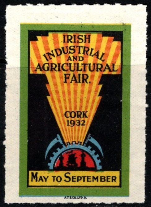 1932 Ireland Poster Stamp Irish Industrial & Agricultural Fair Cork ...