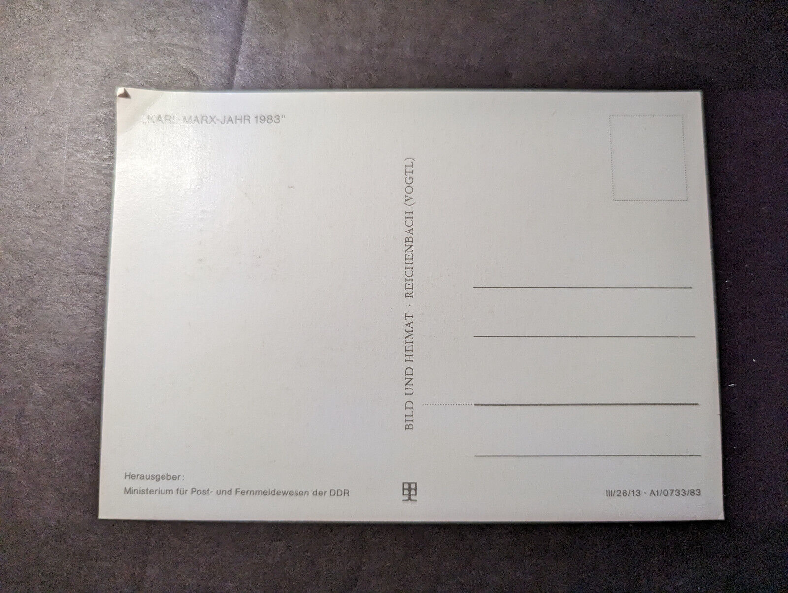 1983 Germany DDR Souvenir Maxi Postcard Cover Karl Marx 100 Years Death ...