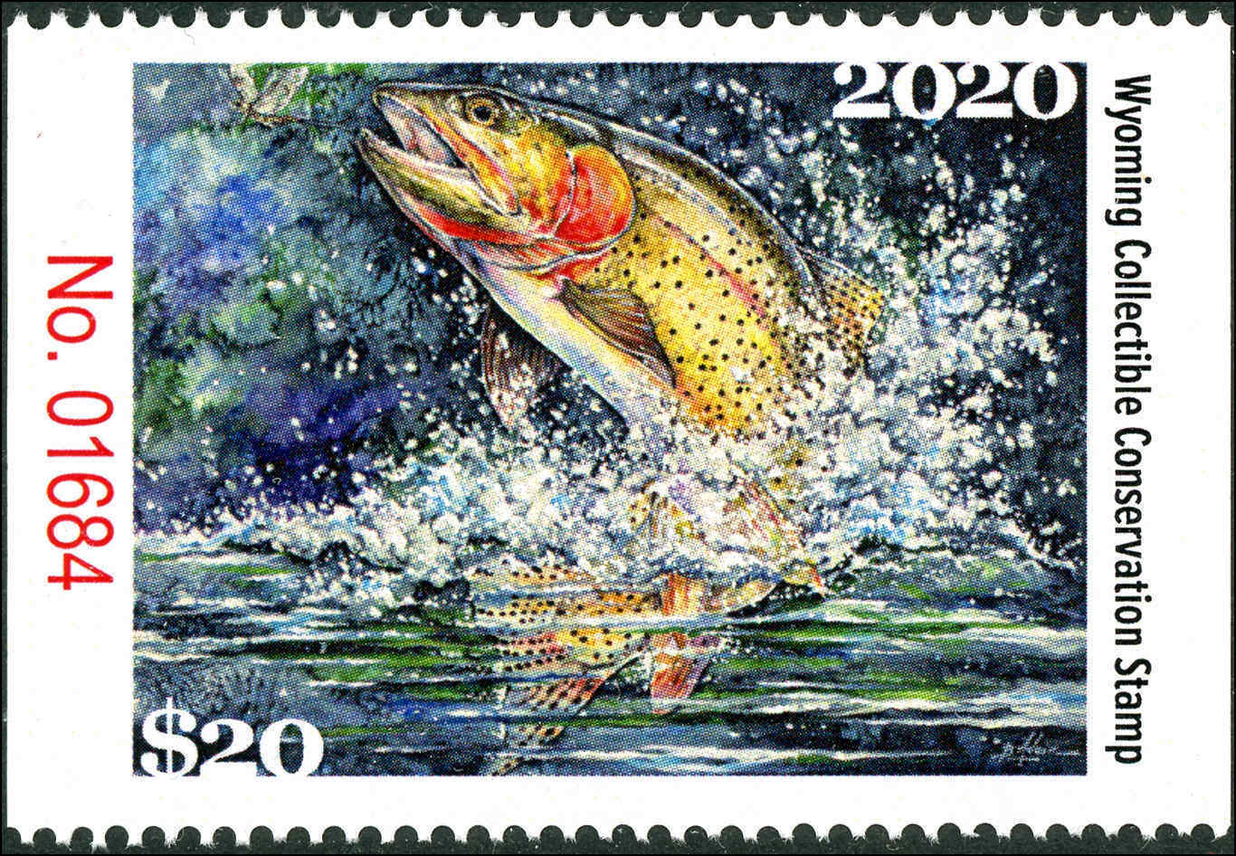 Wyoming #37 2020 State Conservation / Duck Stamp CO River Cutthroat by ...