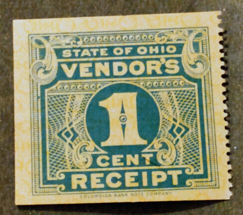 US OHIO Revenue Stamp - Vendors Receipt 1 Cent B3G | United States ...
