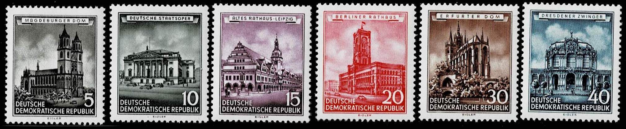 DDR 1955,Sc.#265-270 MNH Restored historic buildings | Europe - Germany ...
