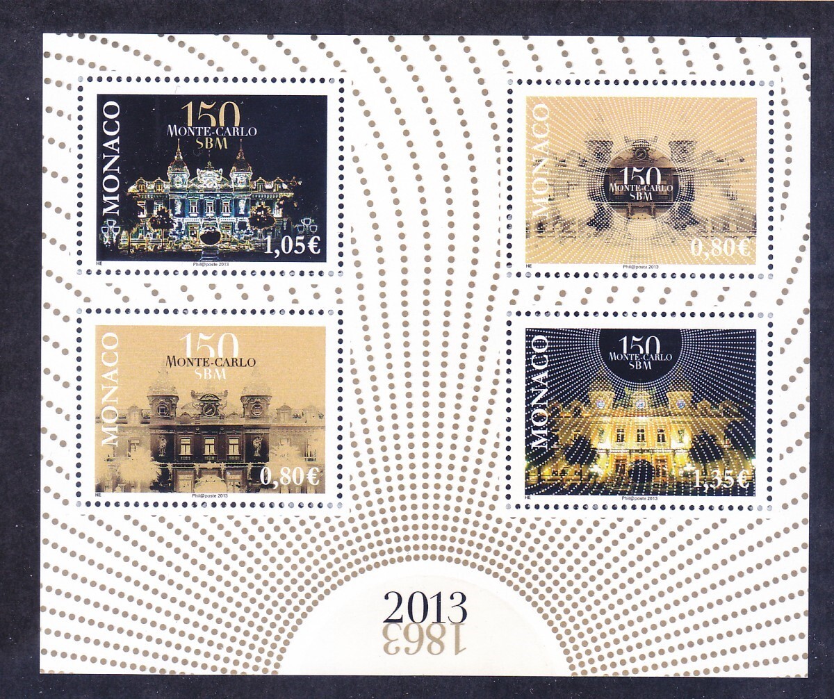 Monaco 2730 MNH 2013 Soci?t? des Bains de Mer 150th Anniversary ...