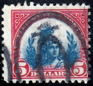 U.S. #573 Error Major Vignette Shift. Glue used to Stiffen or repair Sm ...