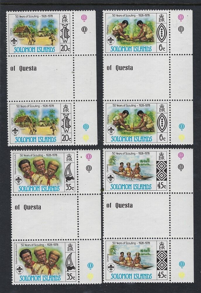 1978 Solomon Islands Boy Scouts 50th anniversary gutter pairs ...