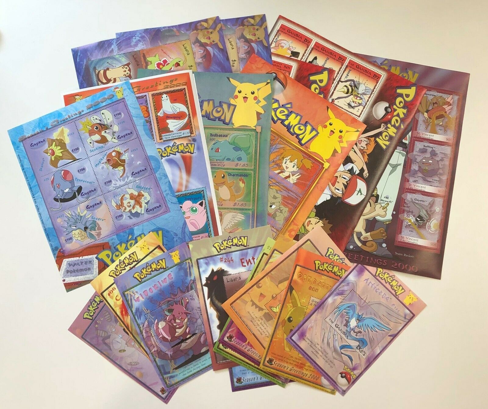 Special Unit! Pokemon, Pikachu, Bulbasaur - 10 Sheets of Stamps and 10 ...