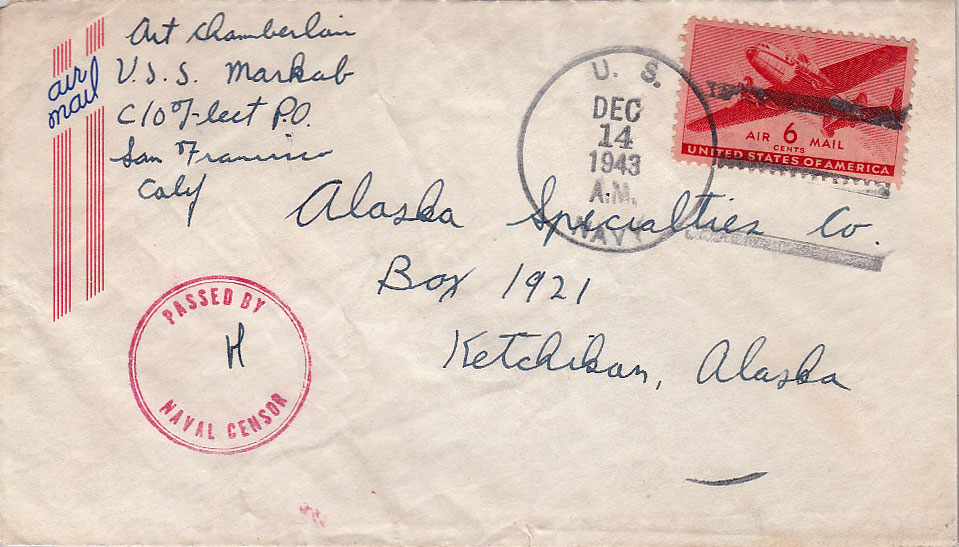United States Ships 6c Transport 1943 U.S. Navy U.S.S. Markab Type 3z ...