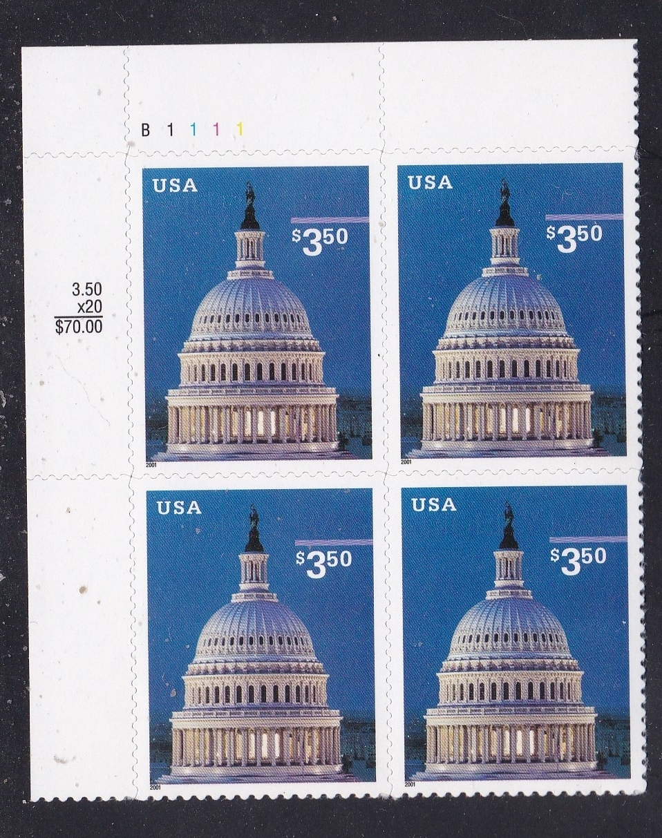 US 3472 Plate Block of 4, MNH - Capital Dome | United States, General ...