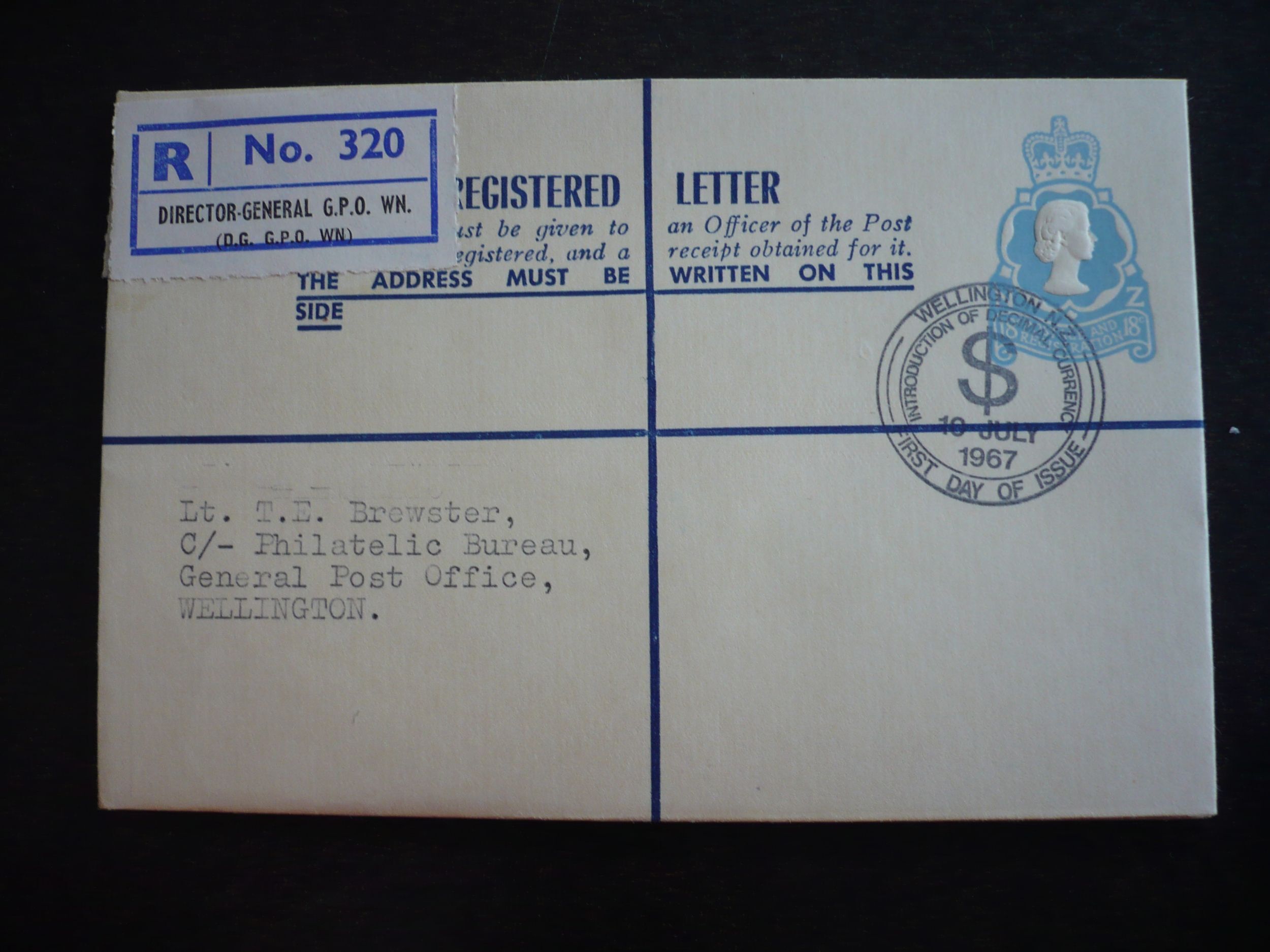 Postal History - New Zealand - Registered Letter 18c. - First Day Cover ...