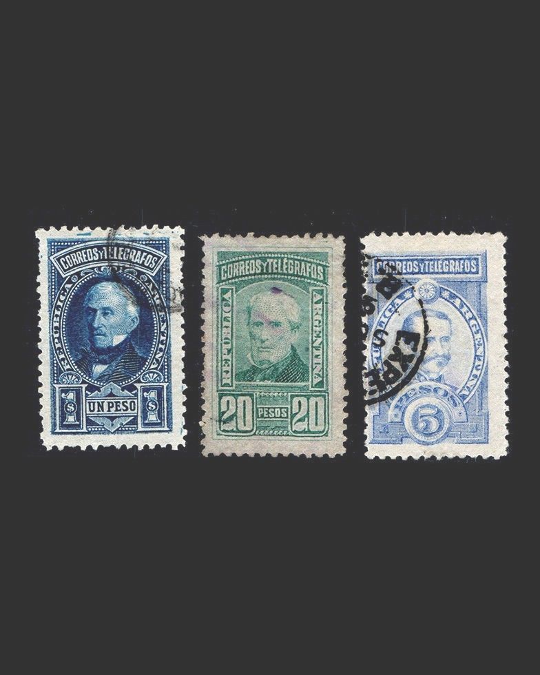 Vintage: Argentina 1891 USD BH Scott # 86-88 $ 157 LOT # Arg1891B43 ...
