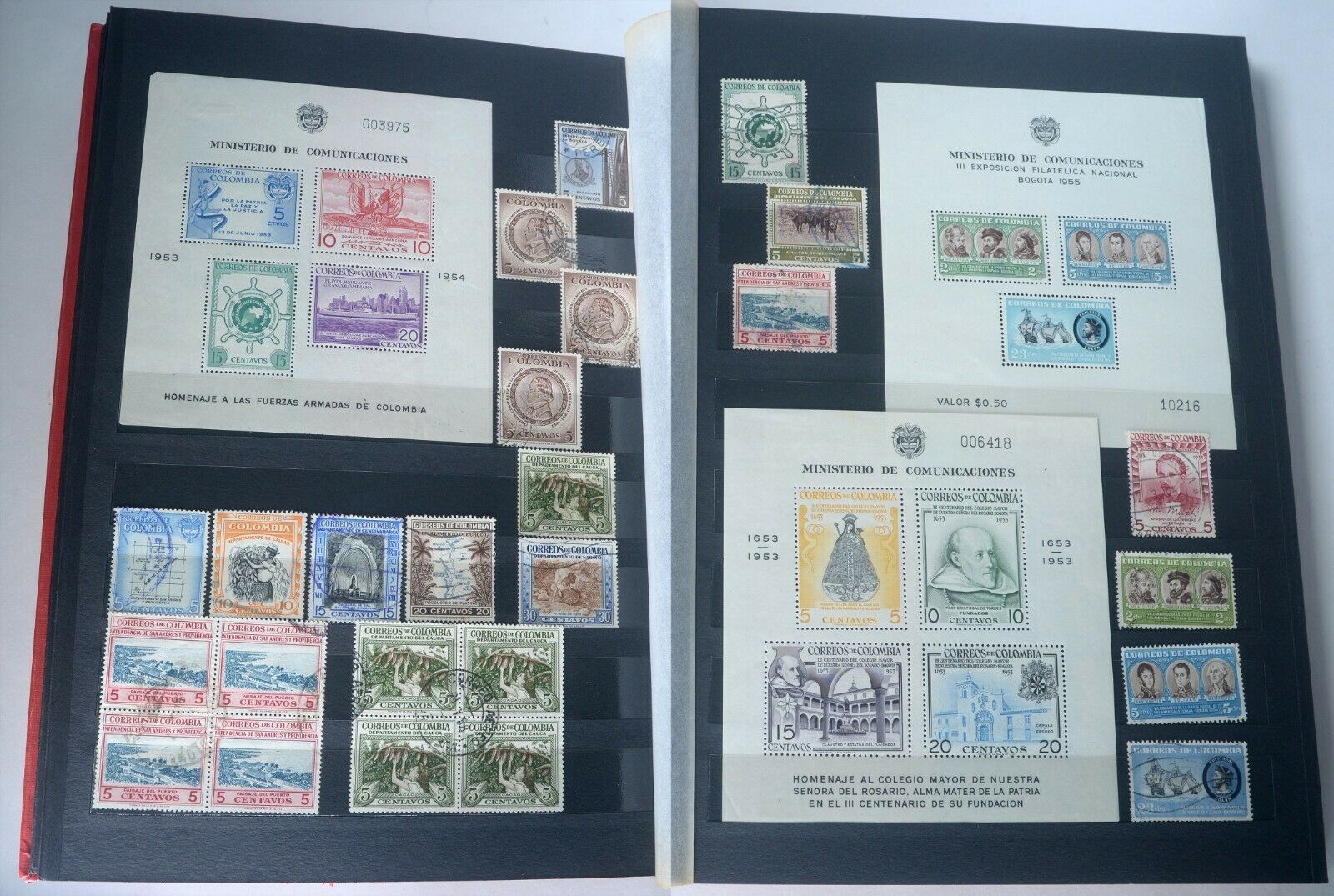 COLOMBIA Postage Latin America Stamps Block Sheet Collection Album USED ...