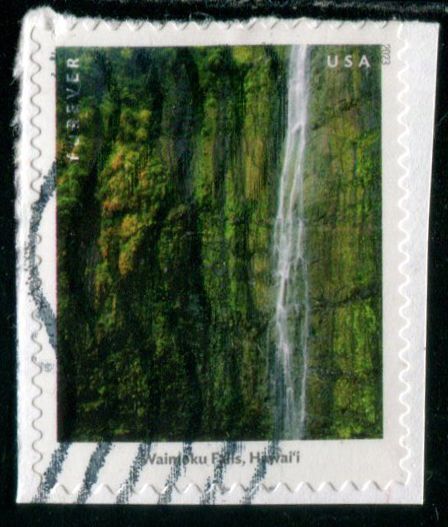 5800e US (63c) Waterfalls - Waimoku Falls SA, used on paper | United ...