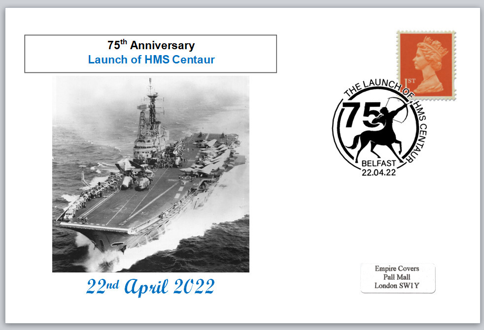 GB 2022 launch hms centaur flat top militaria naval ships postcard #4 ...
