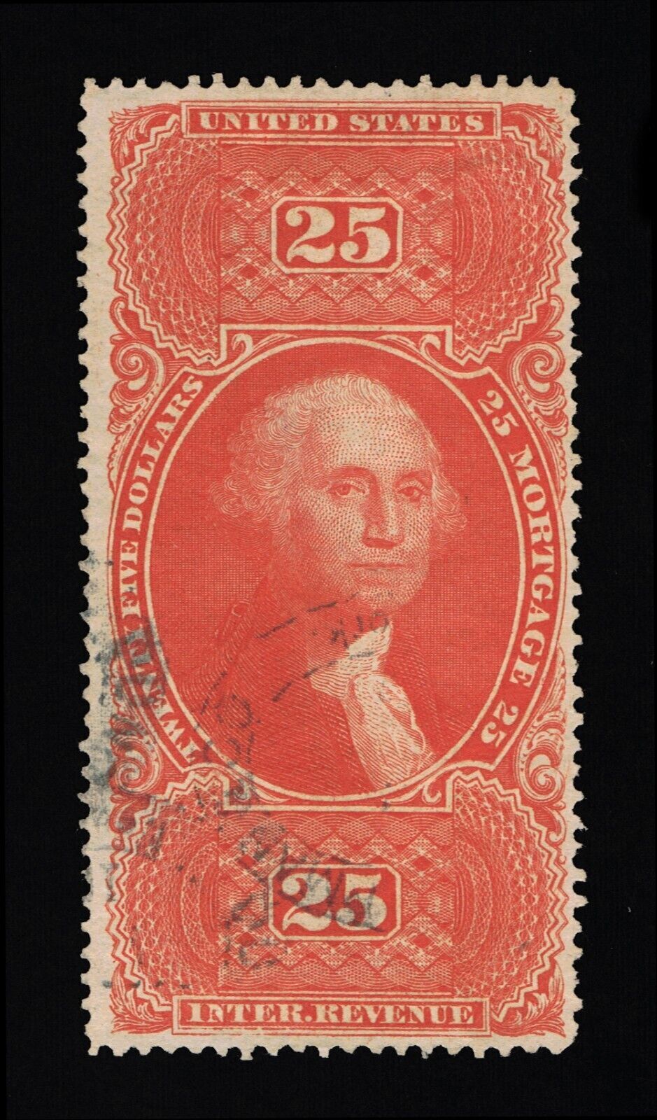 Excellent Genuine Scott #R100C F-Vf 1863 RED 1st Issue Revenue Mortgage ...