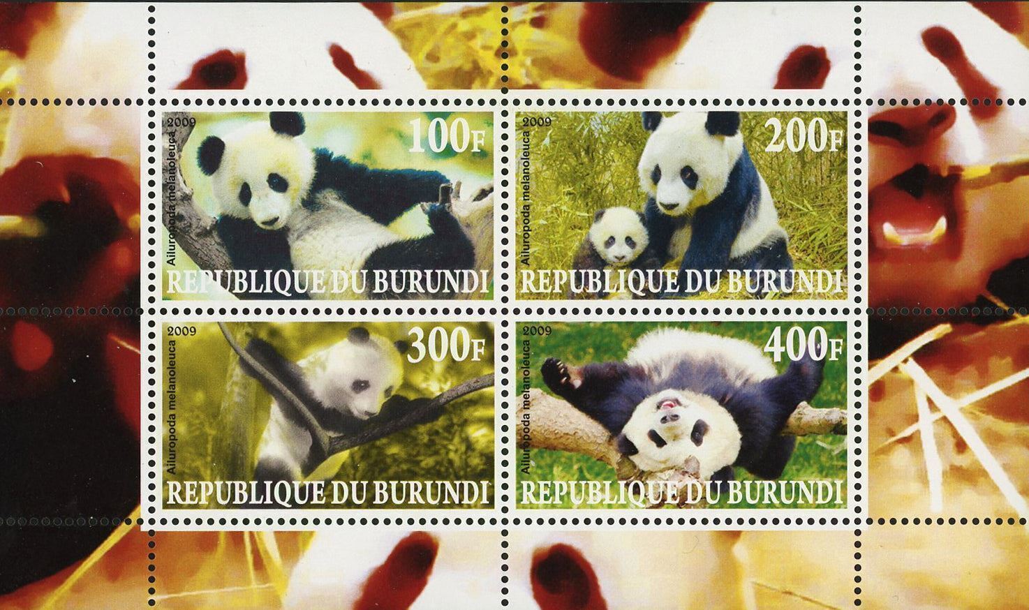 Giant Panda Wild Animal Nature Souvenir Sheet of 4 Stamps Mint NH ...