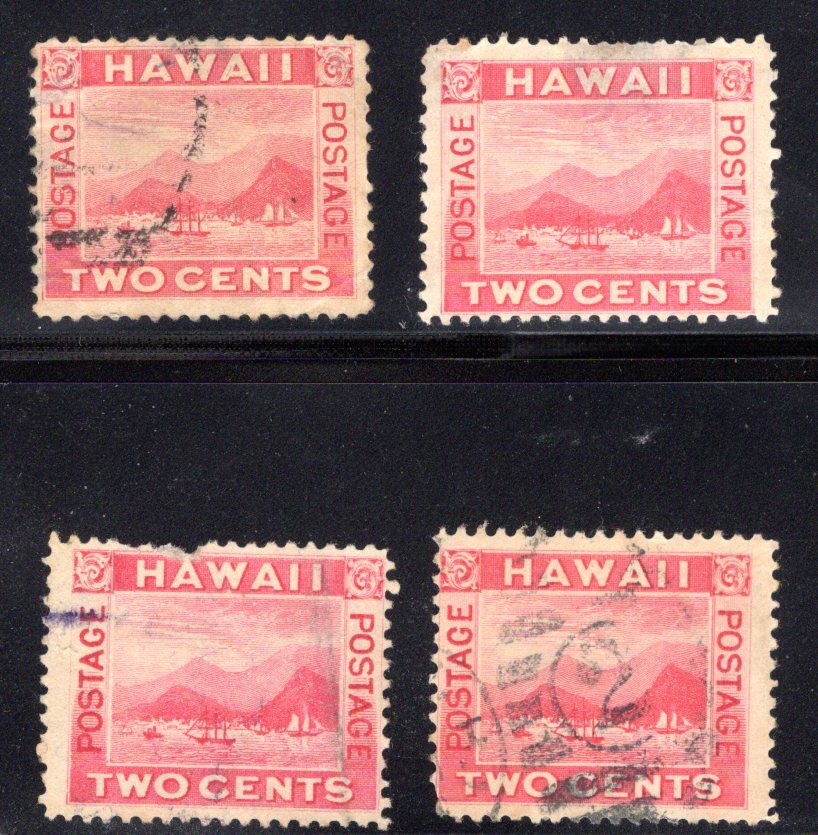 Hawaii #81, used lot of four, all with small faults | United States ...