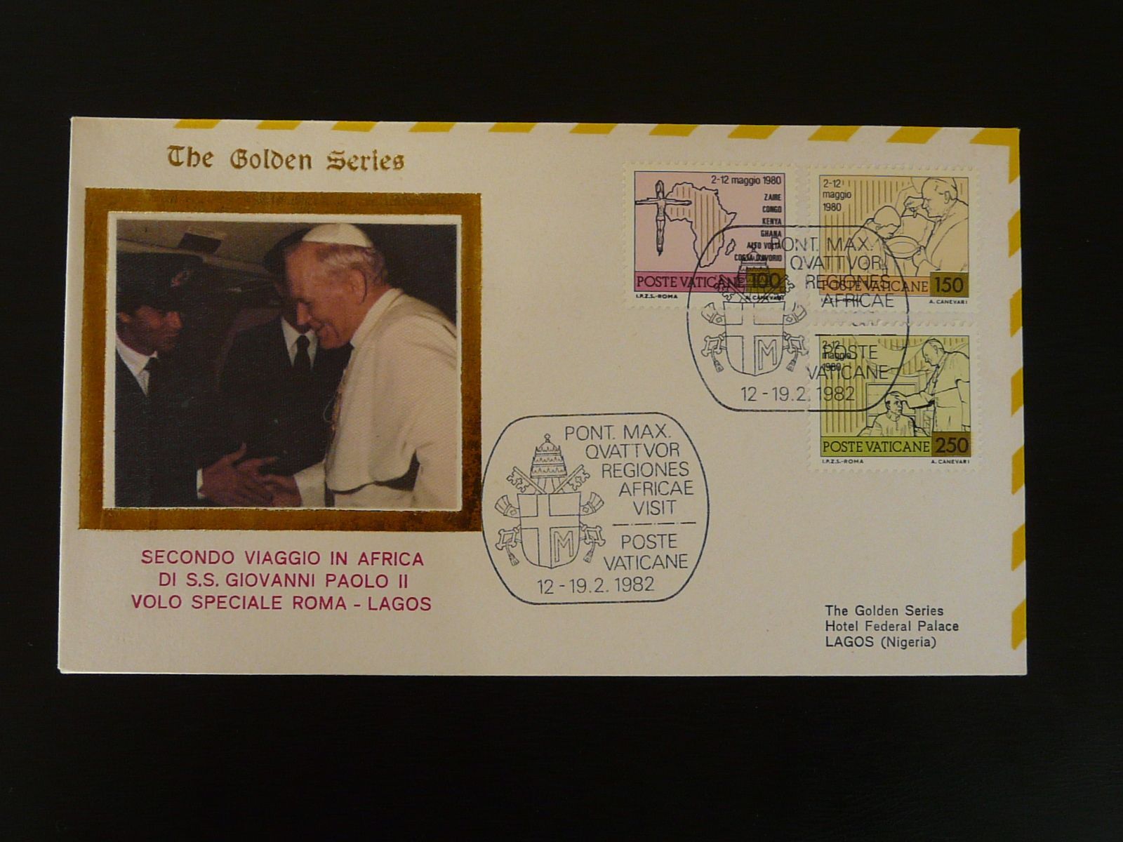 papal flight Roma Lagos on Alitalia Pope John Paul II cover Vatican ...