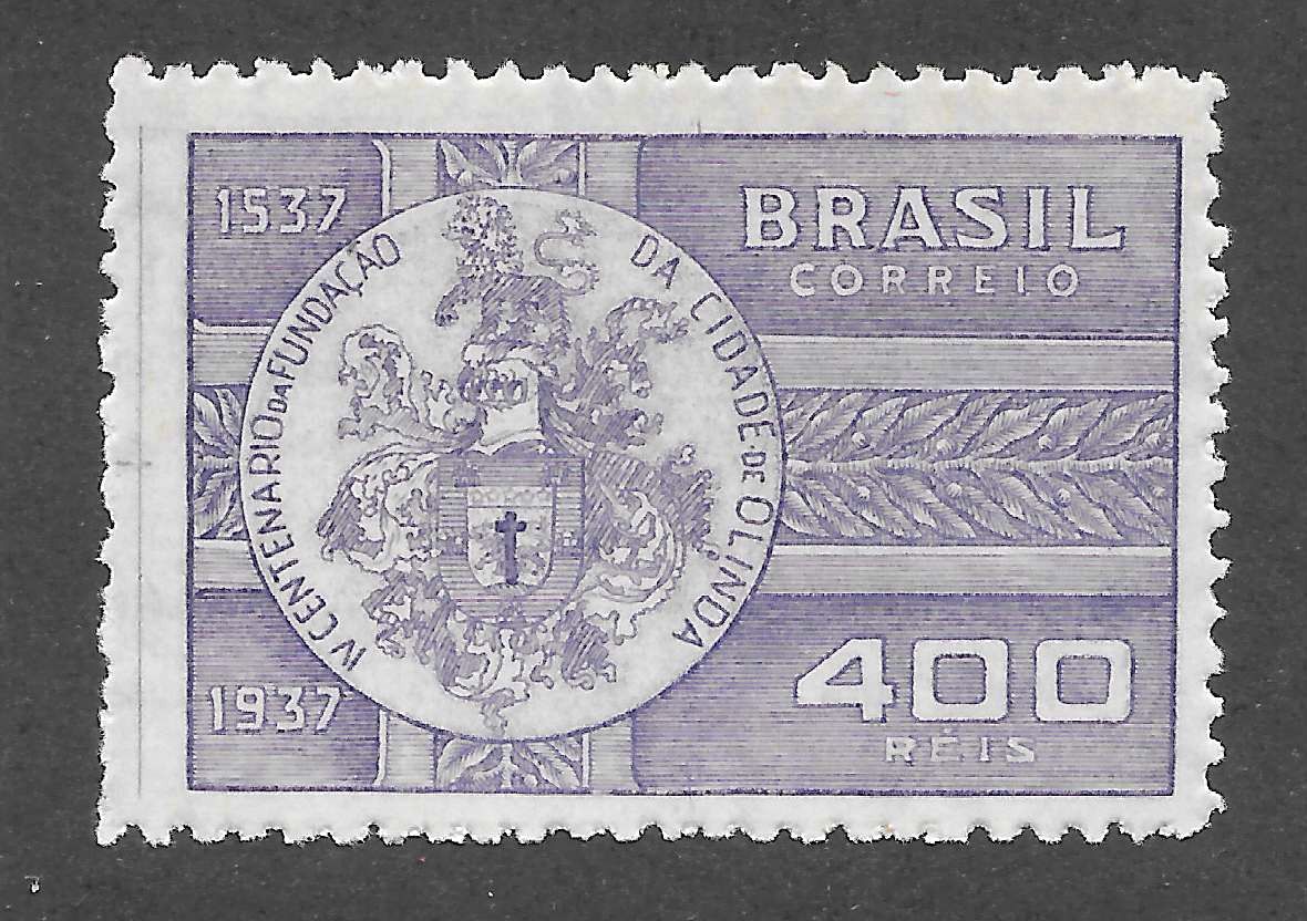 Brazil Scott 453 Unused LHOG - 1938 400th of Founding of City of Olinda ...