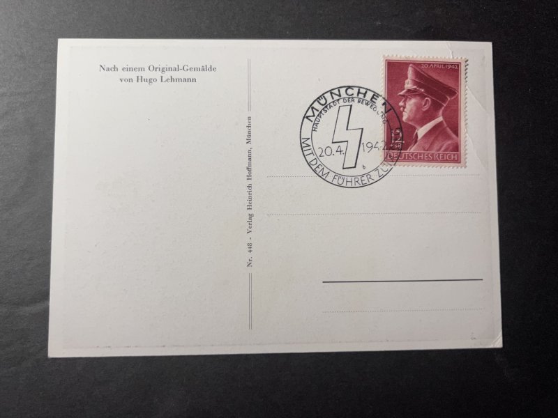 1942 Nazi Germany Postcard Cover Munich No Address Adolf Hitler Hugo ...