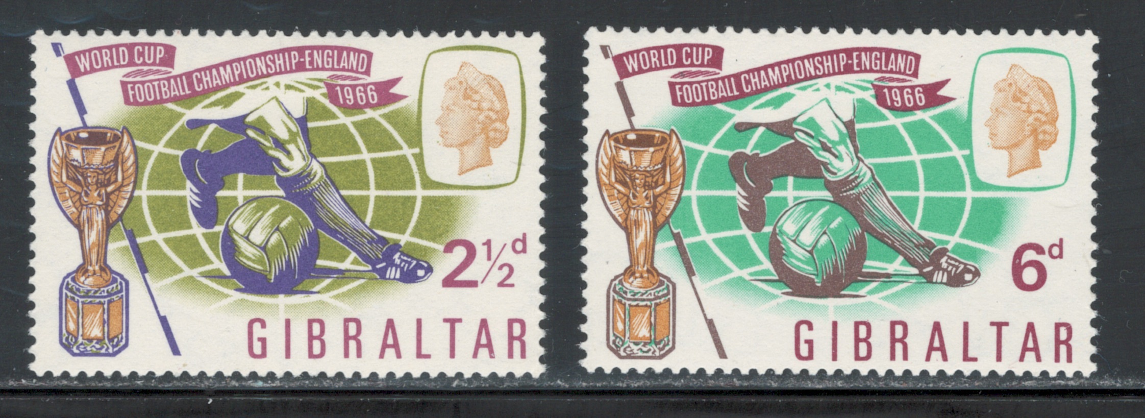 Gibraltar 1966 World Cup Omnibus Issue Scott # 175 - 176 MH | Europe ...
