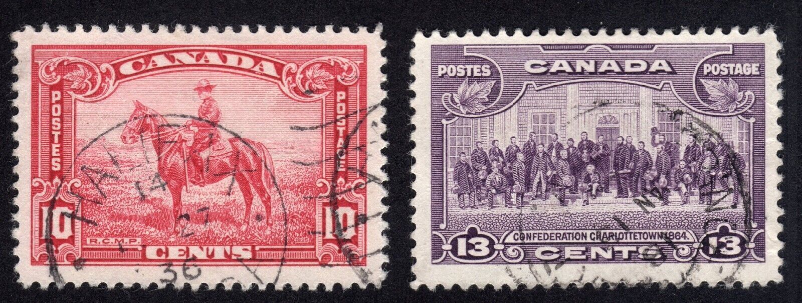 Canada 223-224 Royal Canadian Mounted Charlottetown used stamps ...