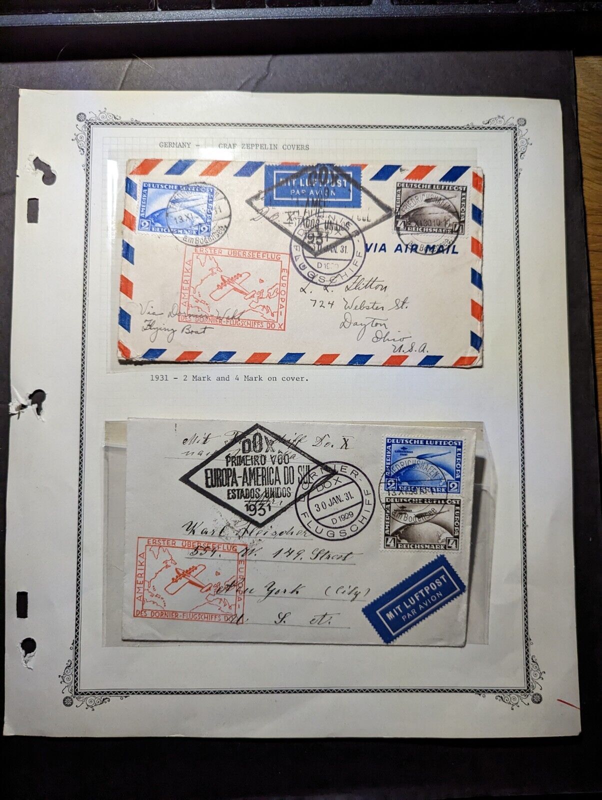1931 Germany Airmail Dornier DOX First Flight Cover FFC to New York NY ...