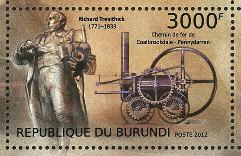 Invention Locomotive Stamp Richard Trevithick George Stephenson S/S MNH ...
