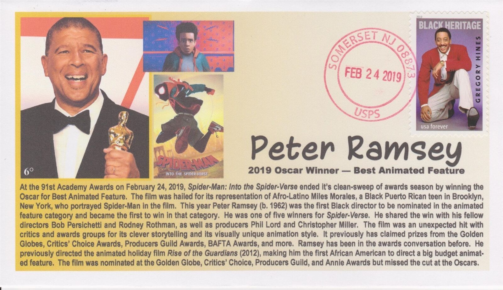 6° Cachets Academy Award 2019 Oscar winner Peter Ramsey Best Animated ...