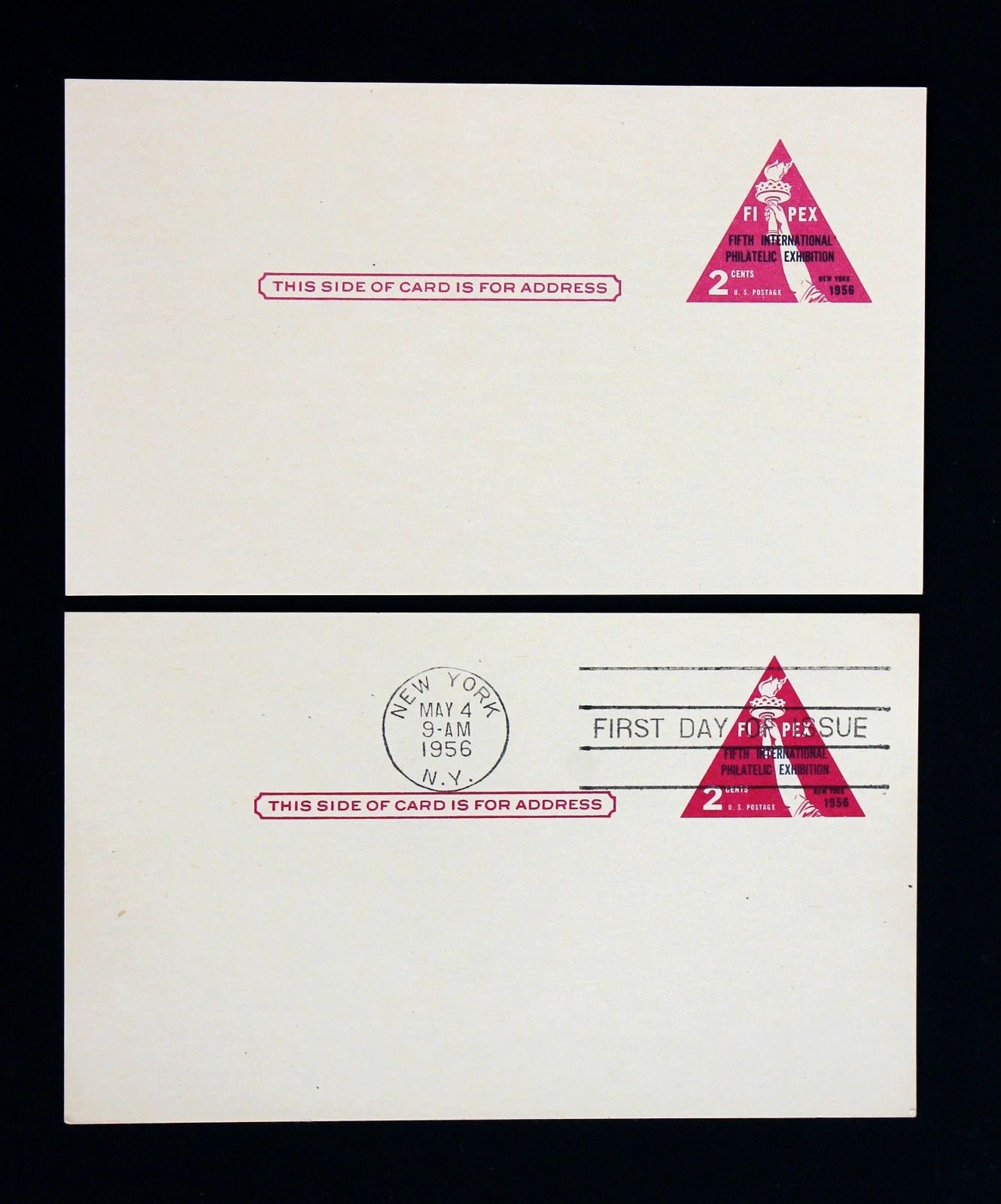 US #Ux44F Mint Error Postal Card Fipex Exhibition Rose Pink Shade ...