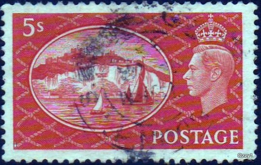 Great Britain 1951 Sc#287, SG#510 5 Shill White Cliffs of Dover USED ...