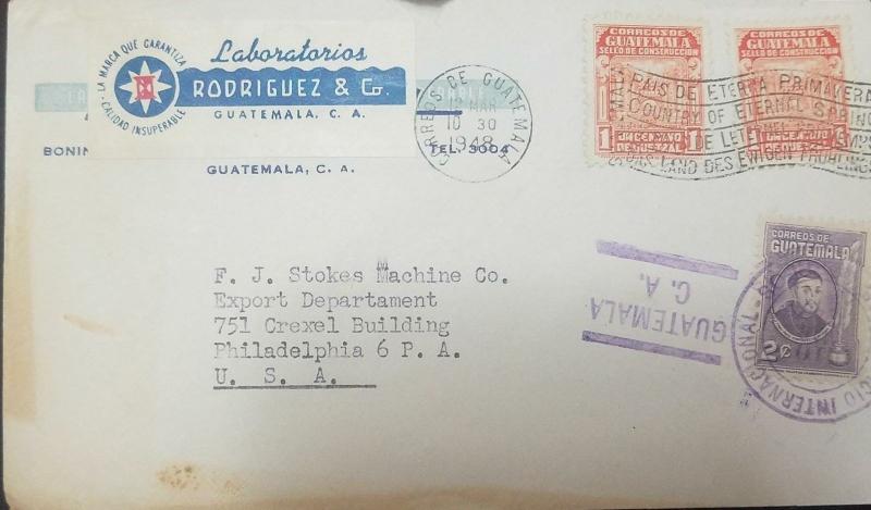 O) 1948 Guatemala, Arch of Comunication Building - Sello DE ...