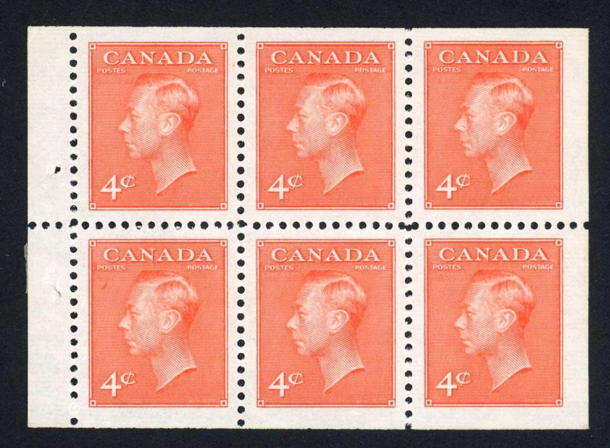 Canada SG417ba 4c Vermilion Booklet pane of 6 FINE U/M Cat 8 pounds ...