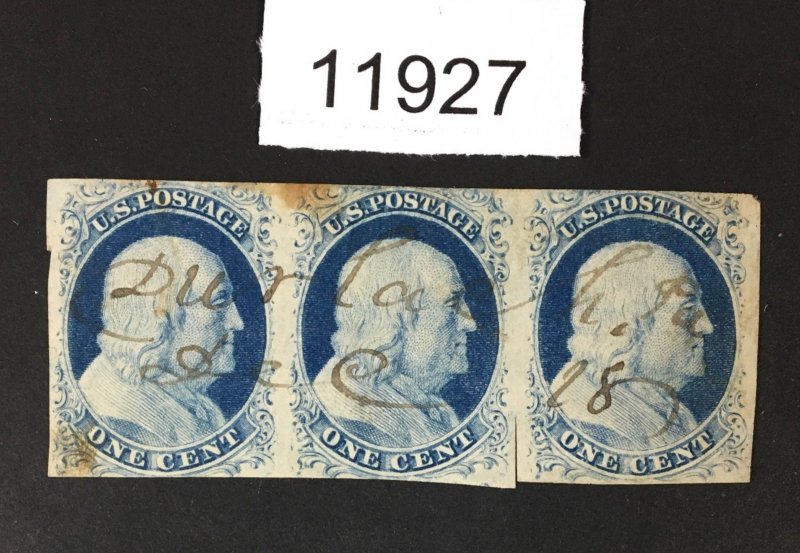 US Stamps # 7 Used Strip **Pf Cert** LOT #11927 | United States ...