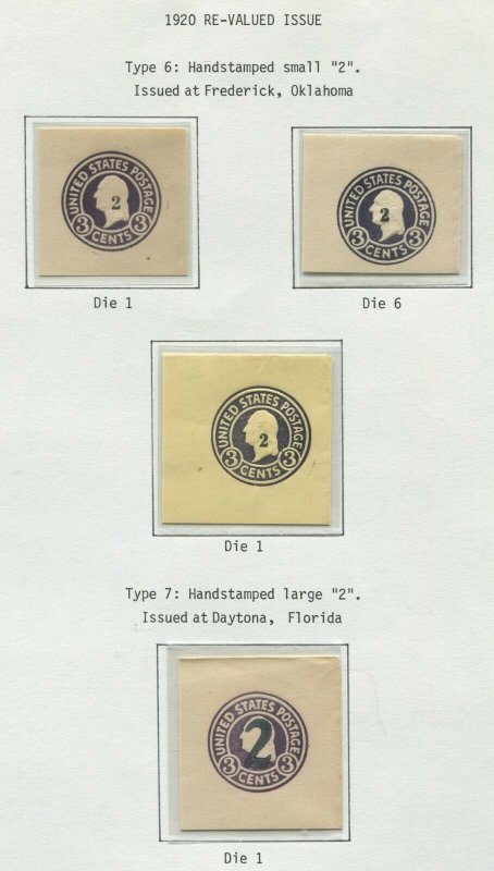 U477-U479 Washington Scarce Type 6 & 7 Surcharged Unused Cut Square Lot ...