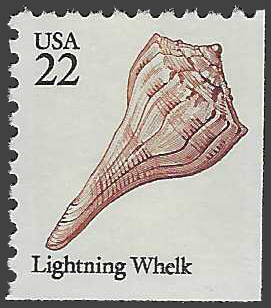 #2121 22c Seashells Lightning Whelk Booklet Single 1985 Mint NH ...