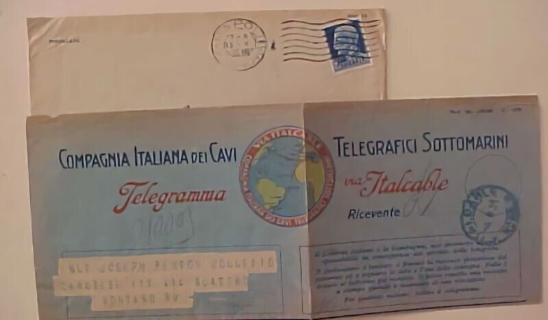 Italy Telegraph 1930 Napoli to USA With Lable Also Telegram Cavi,Roma ...