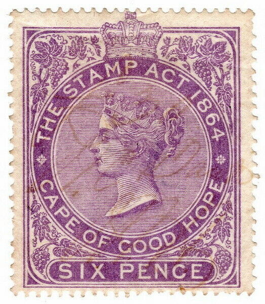(I.B) Cape of Good Hope Revenue : Stamp Duty 6d (1873) | Africa - South ...