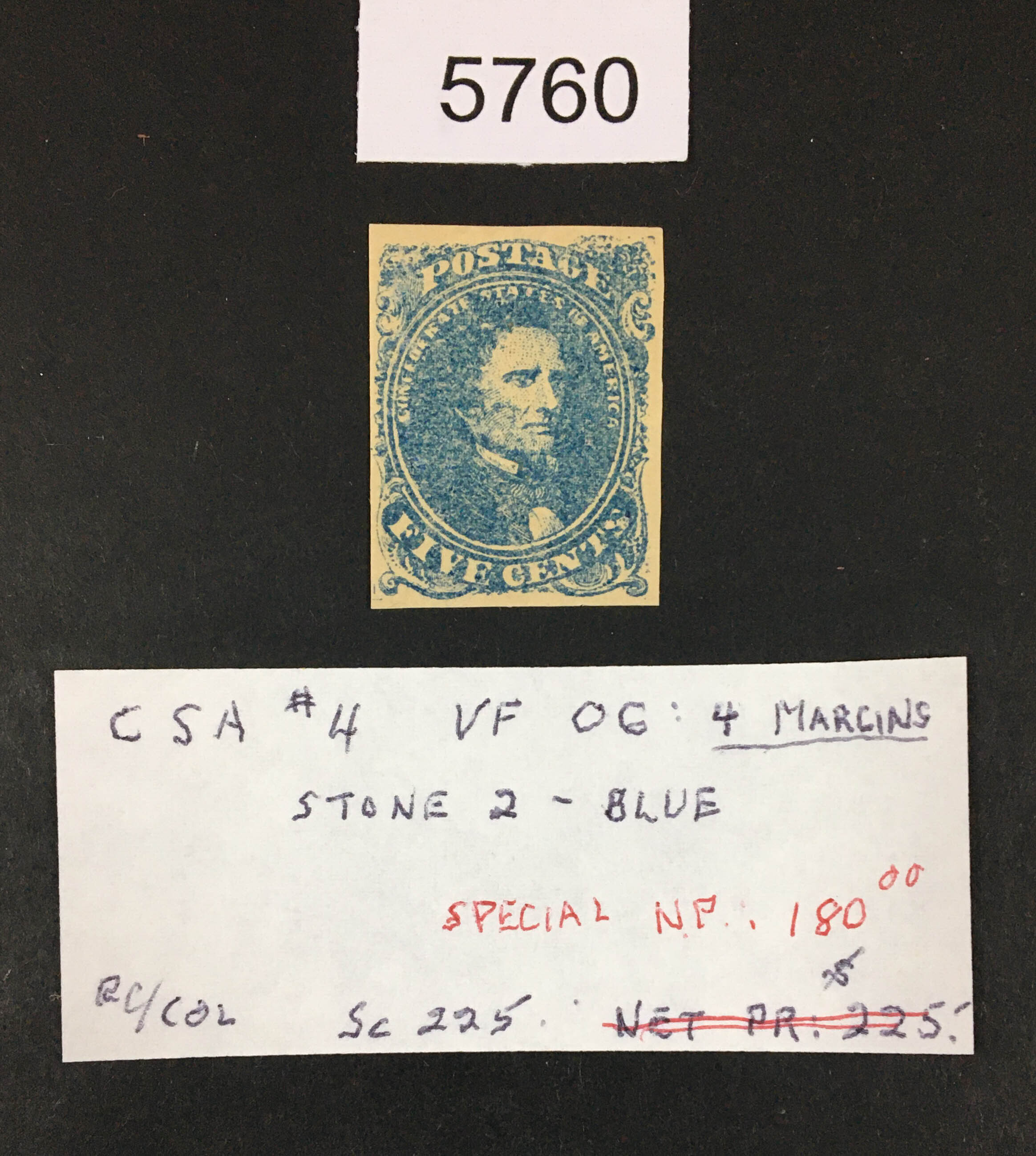 US Stamps CSA # 4 Unused NO GUM LOT #J 5760 | United States, General ...