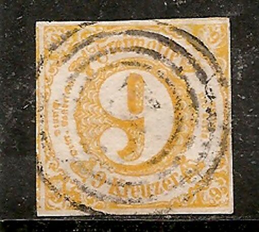Germany Southern District Stamp - Scott #50/A1 9kr Canc/H 1859 Scott ...