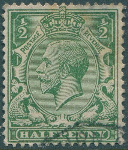 Great Britain 1912 SG351 ½d green KGV #2 FU (amd) | Great Britain ...
