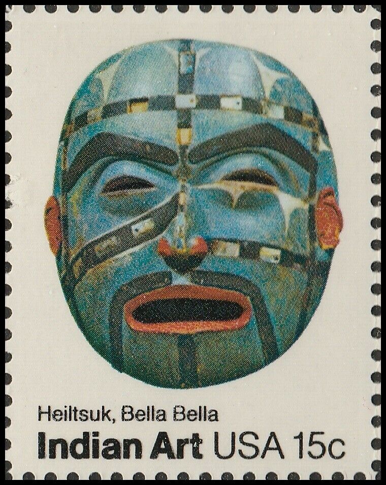 US 1834 Pacific Northwest Indian Masks Heiltsuk Bella Bella 15c single ...