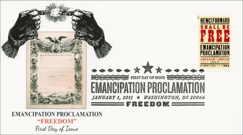SC 4721, 2013 Emancipation Proclamation, FDC, Pictorial Cancel, Item 13 ...