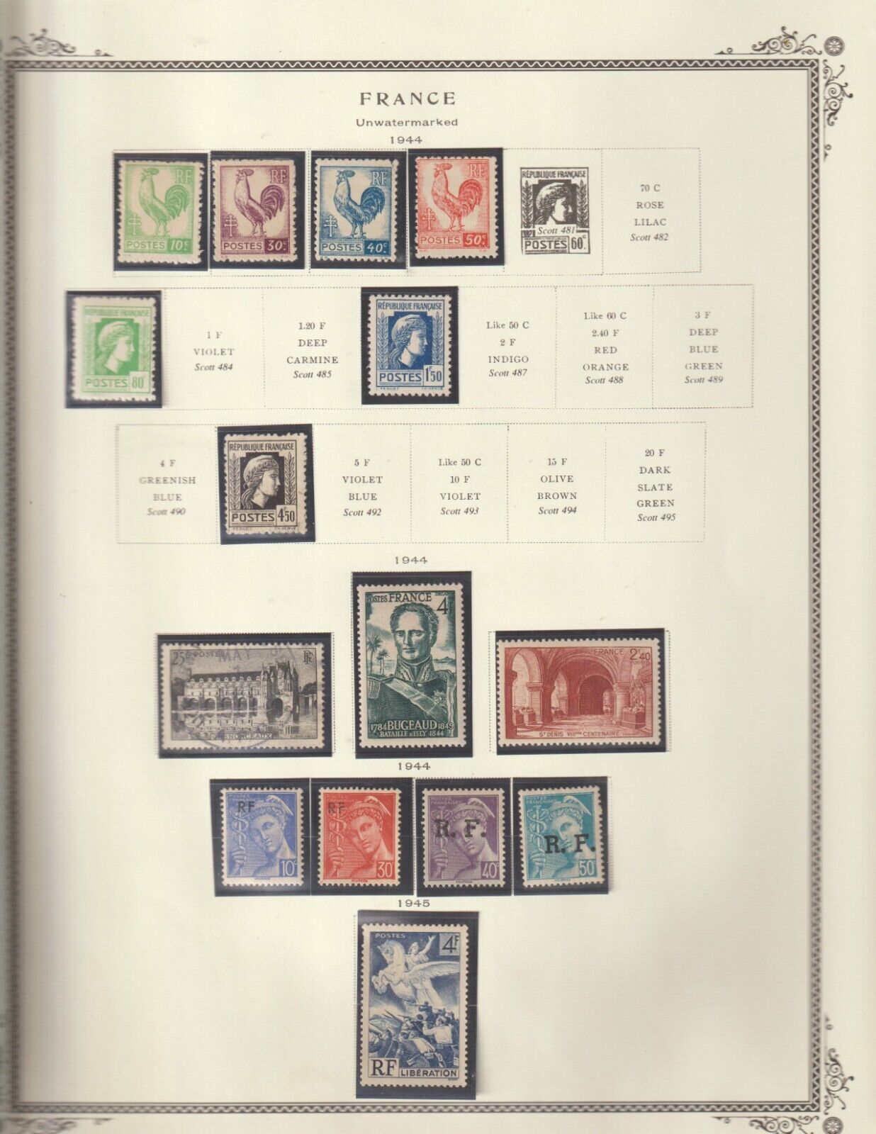 FRANCE Collection on 17 Scott Pages 1940-1956, 365 Used and Unused ...