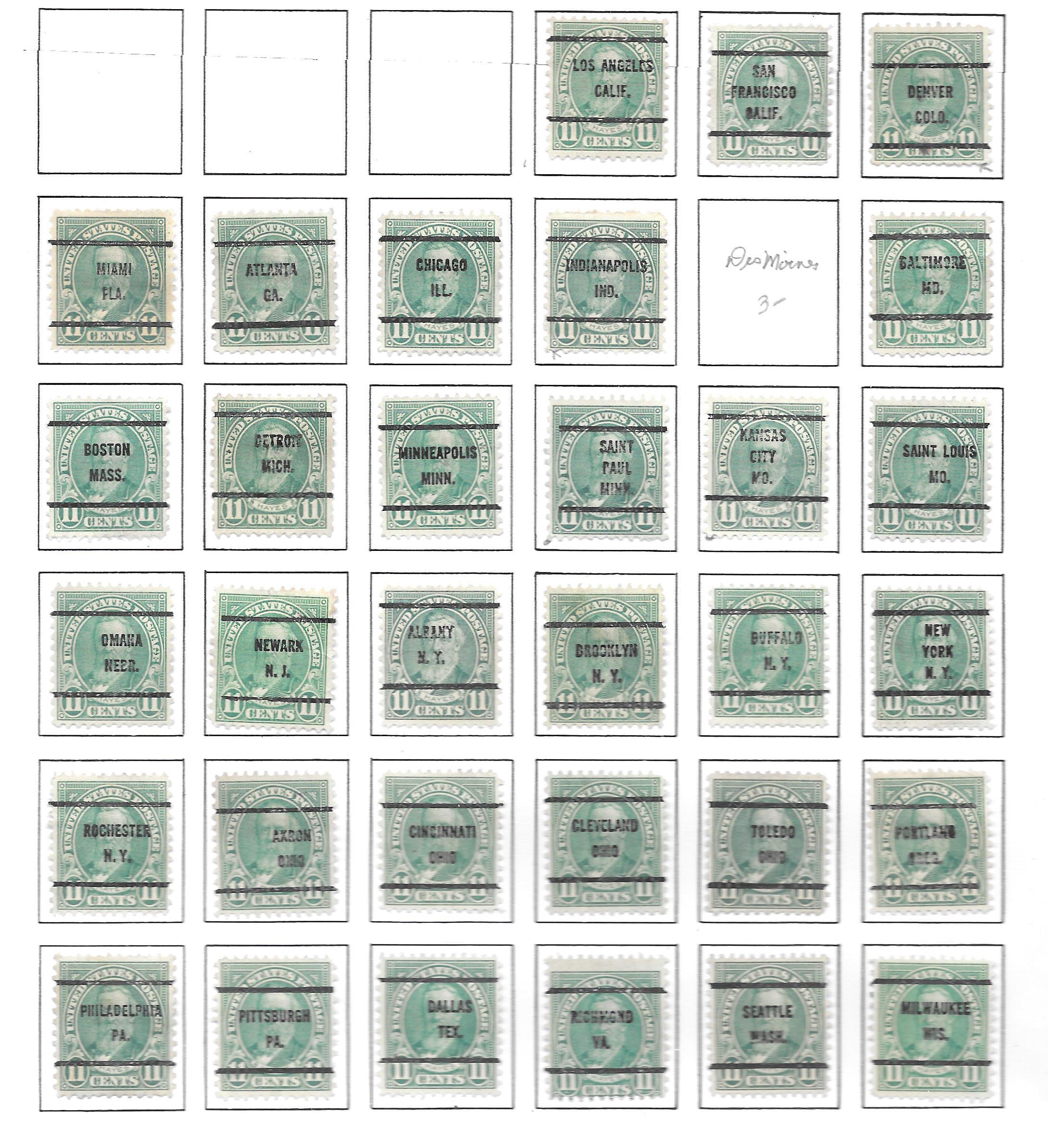 U.S. Bureau Precancel Collection 11-cent Hayes Sc# 692 | United States ...