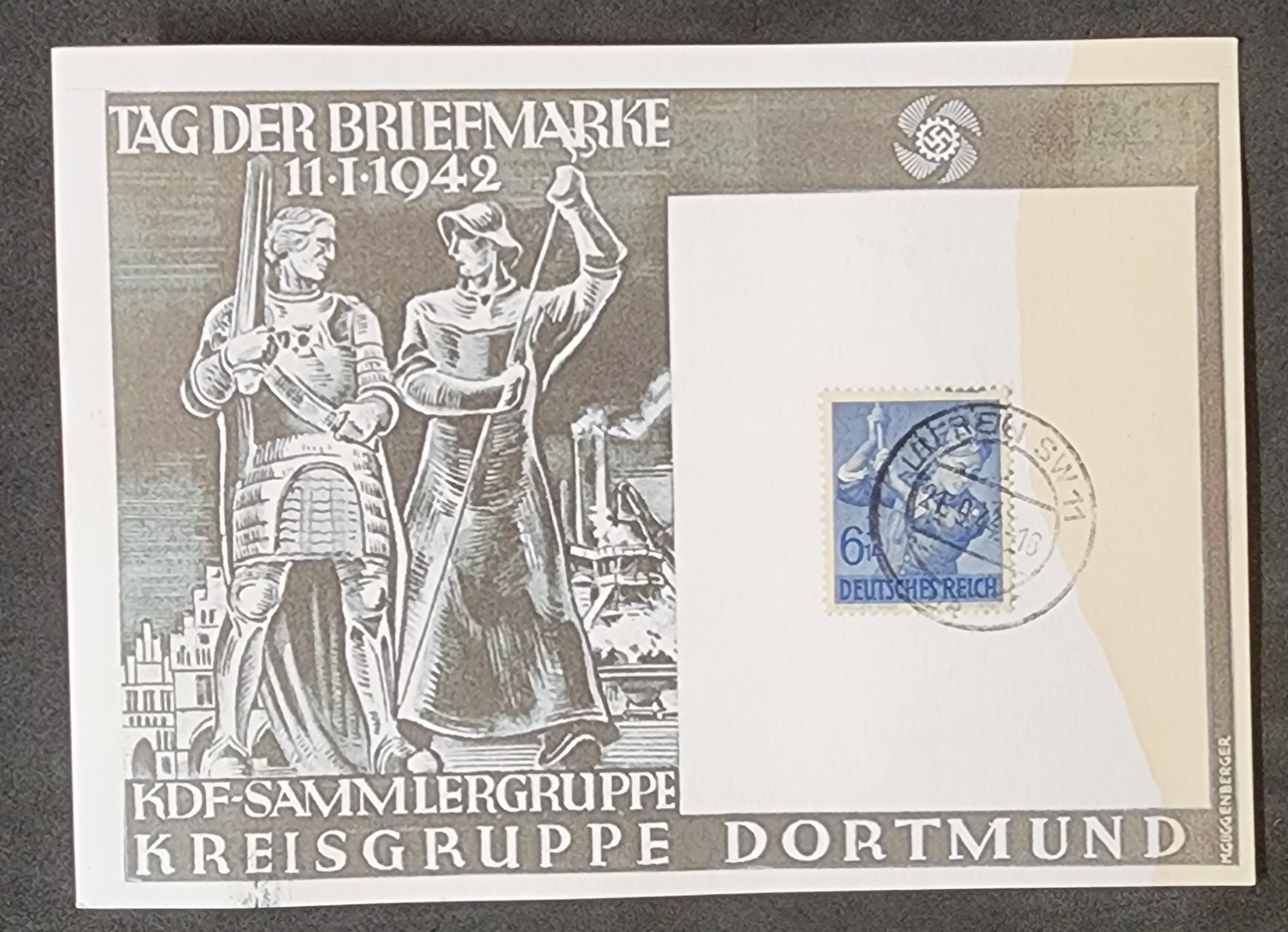 Nazi Germany Third Reich Propaganda Postcard Tag Der Briefmarke WWII ...